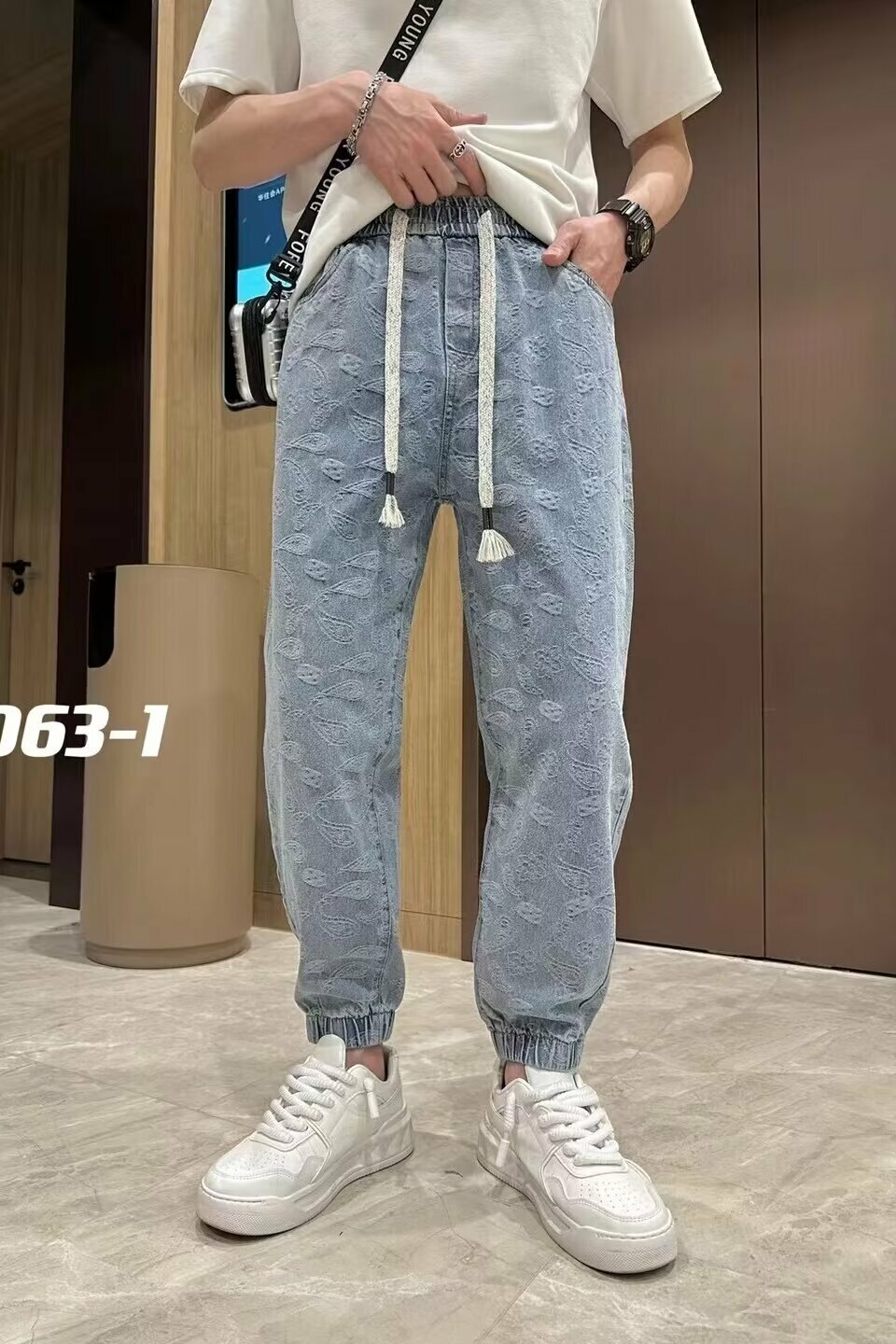 Тренд RONG CH Мужские Джинсы Лето Потертые Винтаж Стрейт Свободные Кэжуал Деним, Размер_XXXL