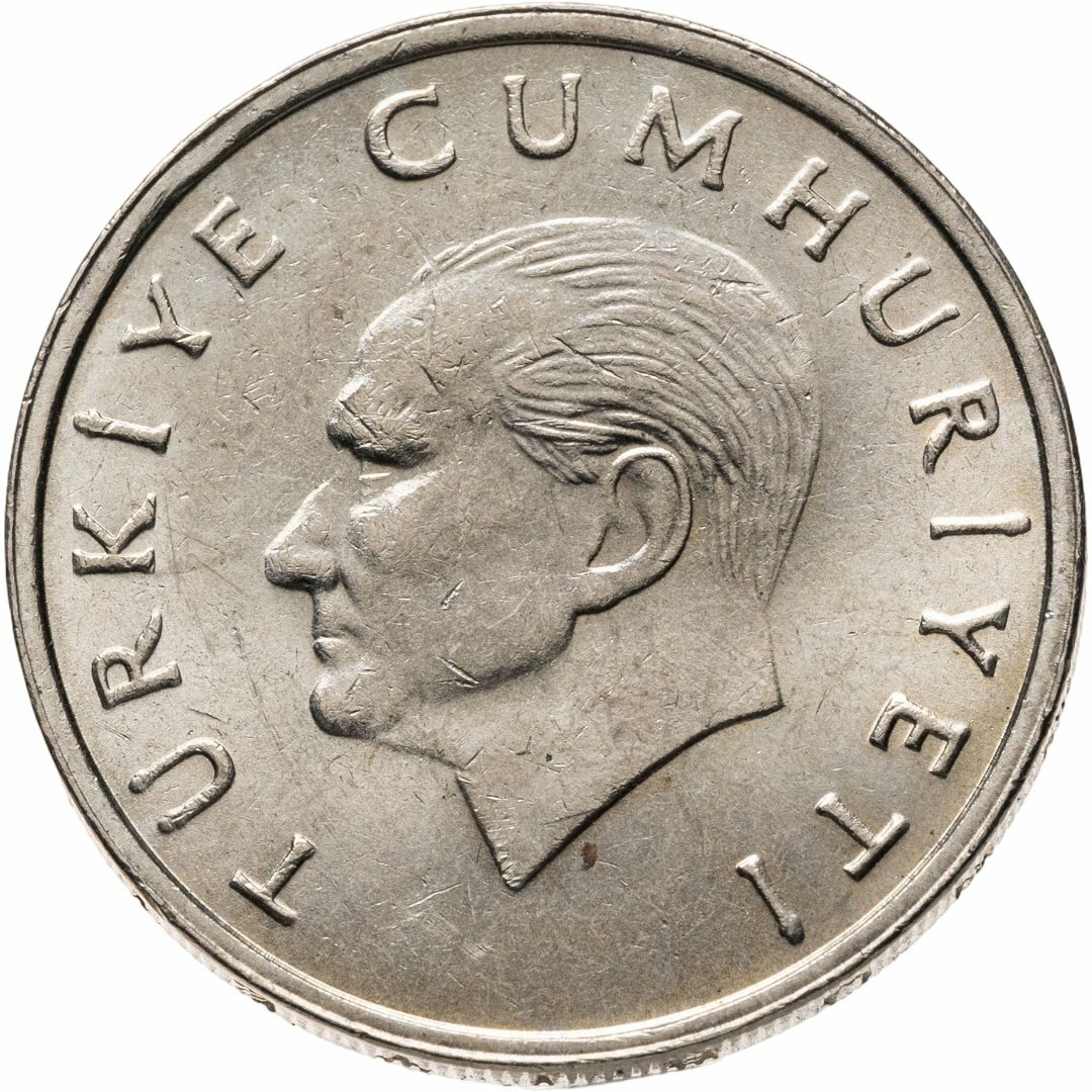 Турция 10000 лир 10 bin lira 1994-1997 толстая заготовка, случайная дата, МНЦ медь-никель-цинк, в сохранности XF-AU