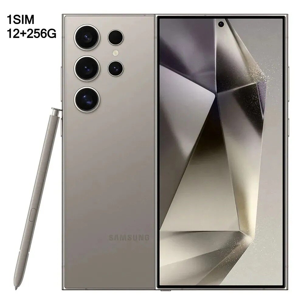 Samsung Galaxy S24 Ultra 1SIM Телефон на базе Android (12 + 256G), большой экран 7,3 дюйма, HD-камера 48 Мп + 128 Мп