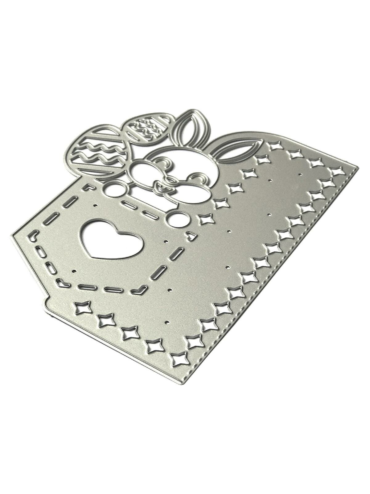 Пасхальный Кролик Трафарет для резки металла DIY Альбом для вырезок Шаблон бумажной карточки