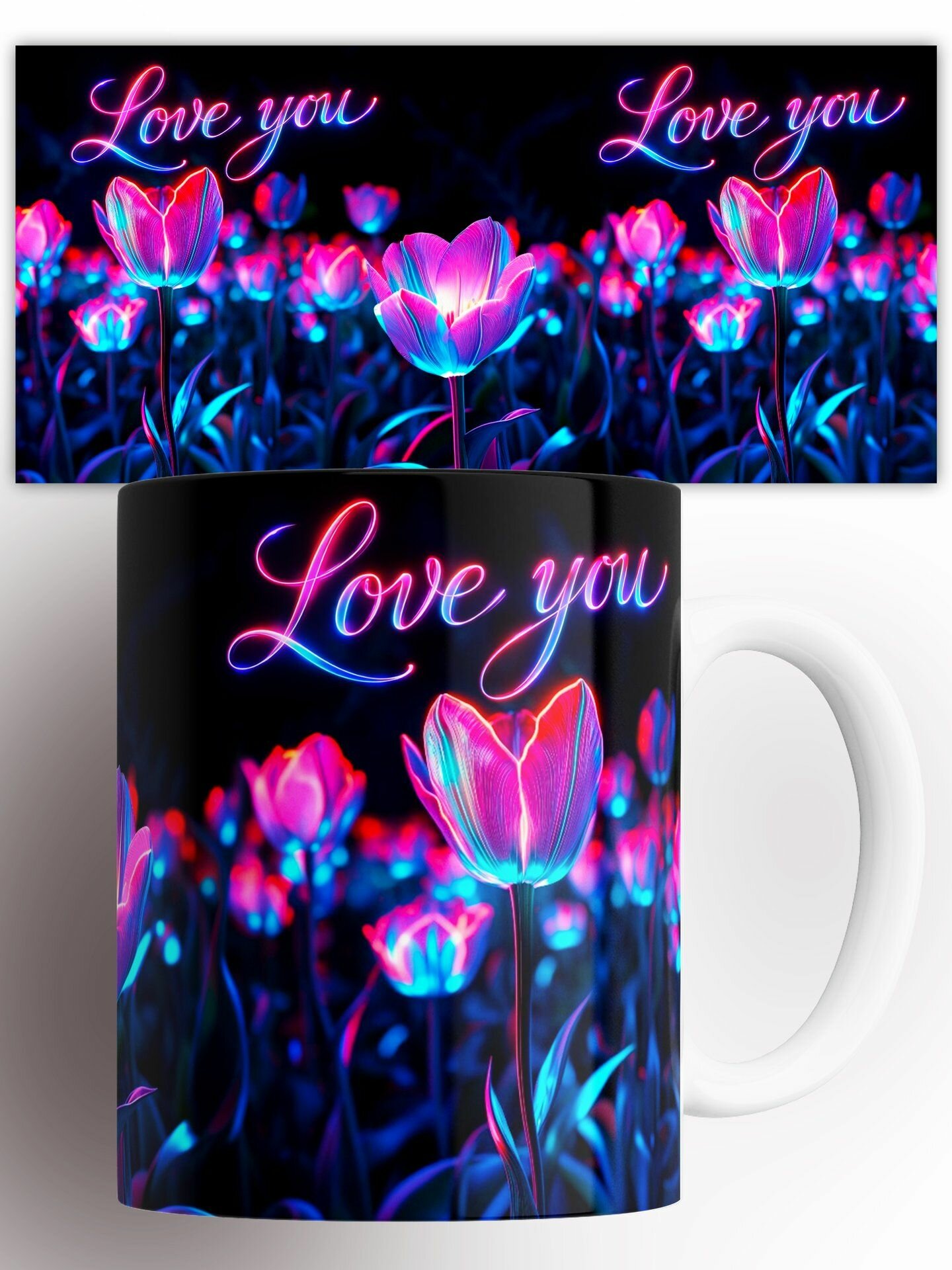Кружка Люблю тебя Тюльпаны 330 мл