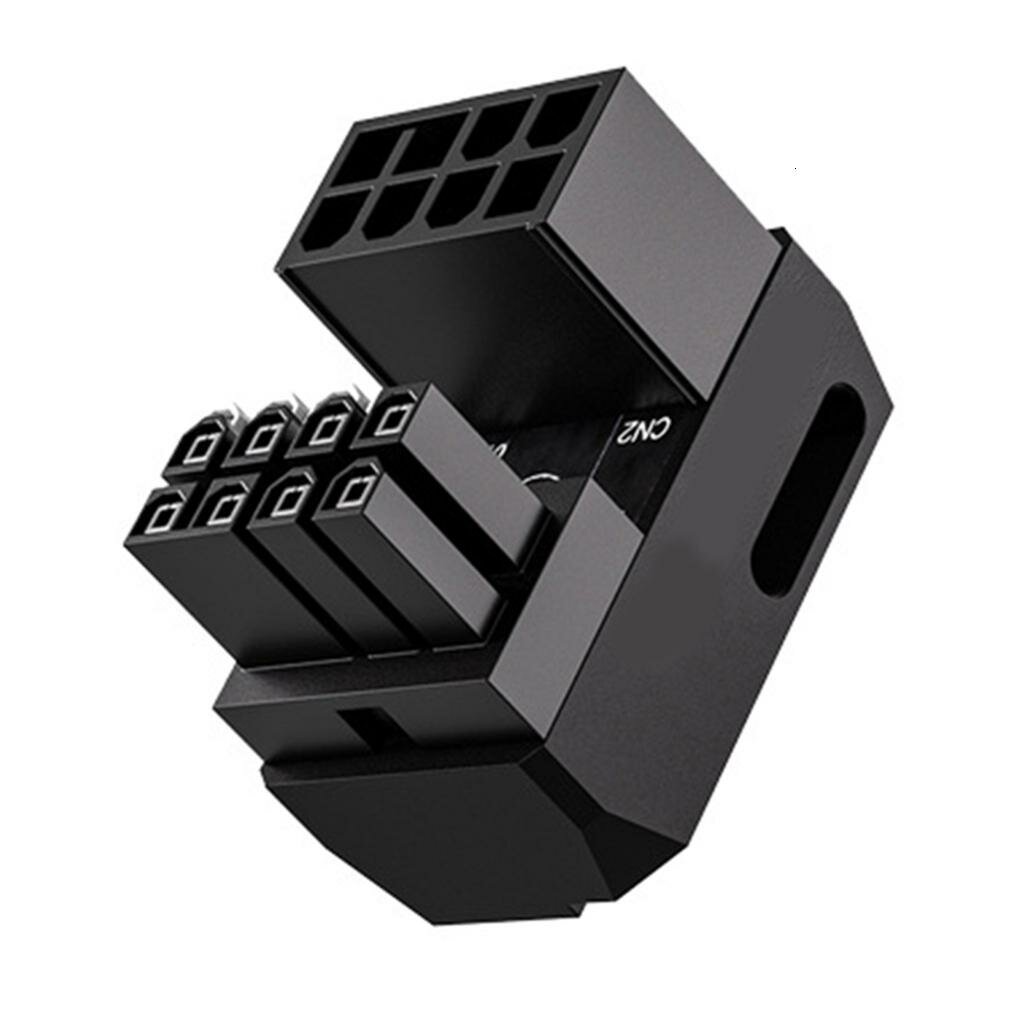 8-контактный угловой адаптер питания для видеокарты, Черный - Положительный