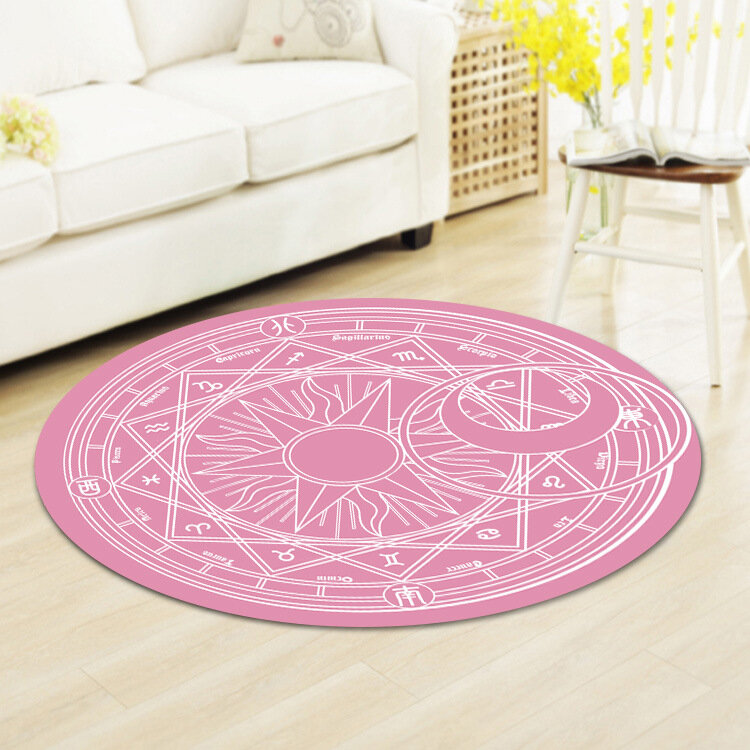 Коврик круглый магический круг с 3D печатью для спальни, прикроватный коврик, коврик для гостиной, коврик для кофейного стола, коврик для чтения, нескользящий коврик для ног
