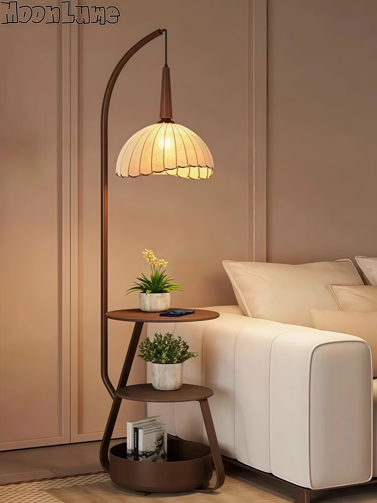 Торшер "Французская пастораль", E27, три цвета освещения, подъёмный, 5-10 м²