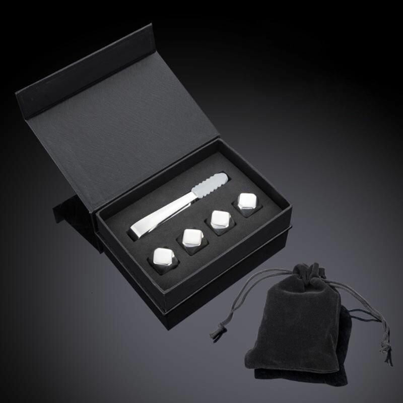 Нержавеющие кубики льда для напитков, - Подарочная коробка (бриллиантовая) 4 шт.