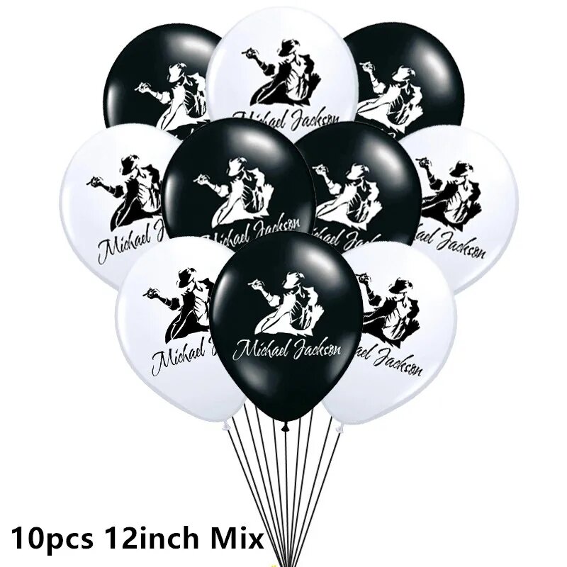 Латексные воздушные шары Майкла Джексона, креативные танцевальные музыкальные поклонники, украшение для дня рождения, музыкальные ноты, гитарные шары, игрушка, 1 комплект