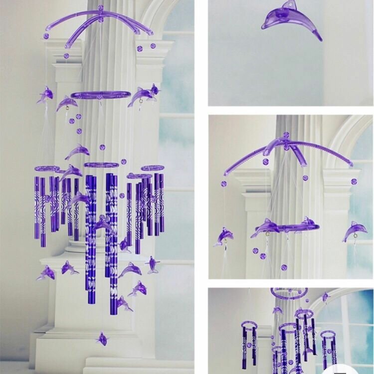 Ветряная колокольчик, подвесное украшение, подарок на день рождения для женщин, поздравительная открытка, подвеска в виде дельфина, сердца, бумажного журавля для лучшего друга или подруги