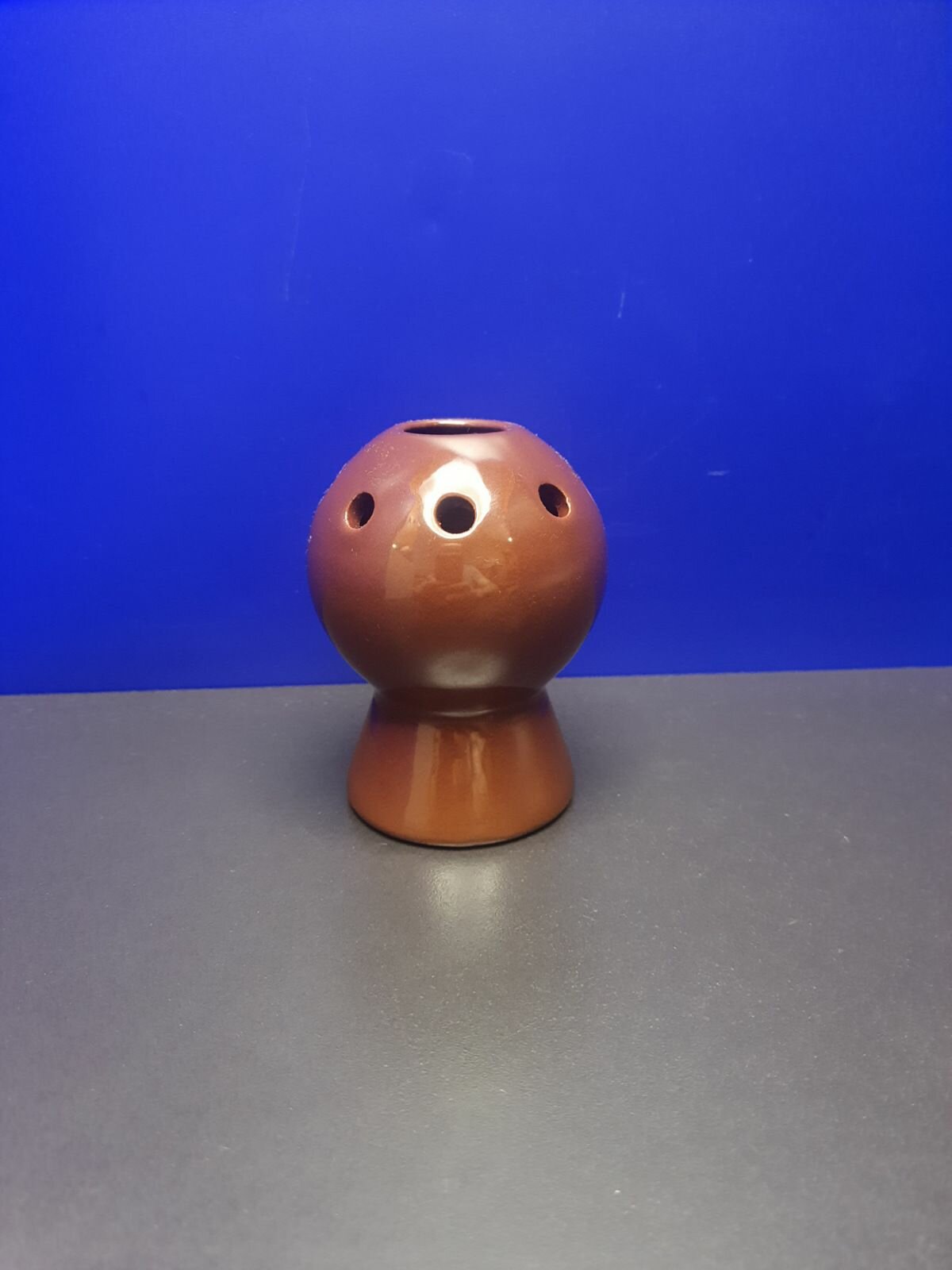 Ваза для цветочной композиции, обливная керамика, 10 см, винтаж СССР 70е