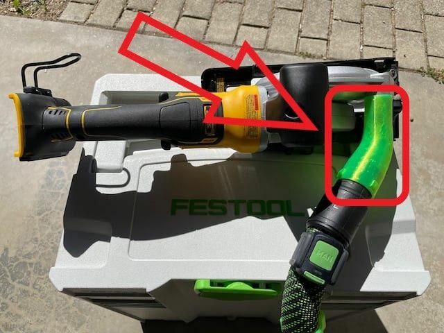 Пылеотвод на циркулярку Dewalt DCS571 к Festool