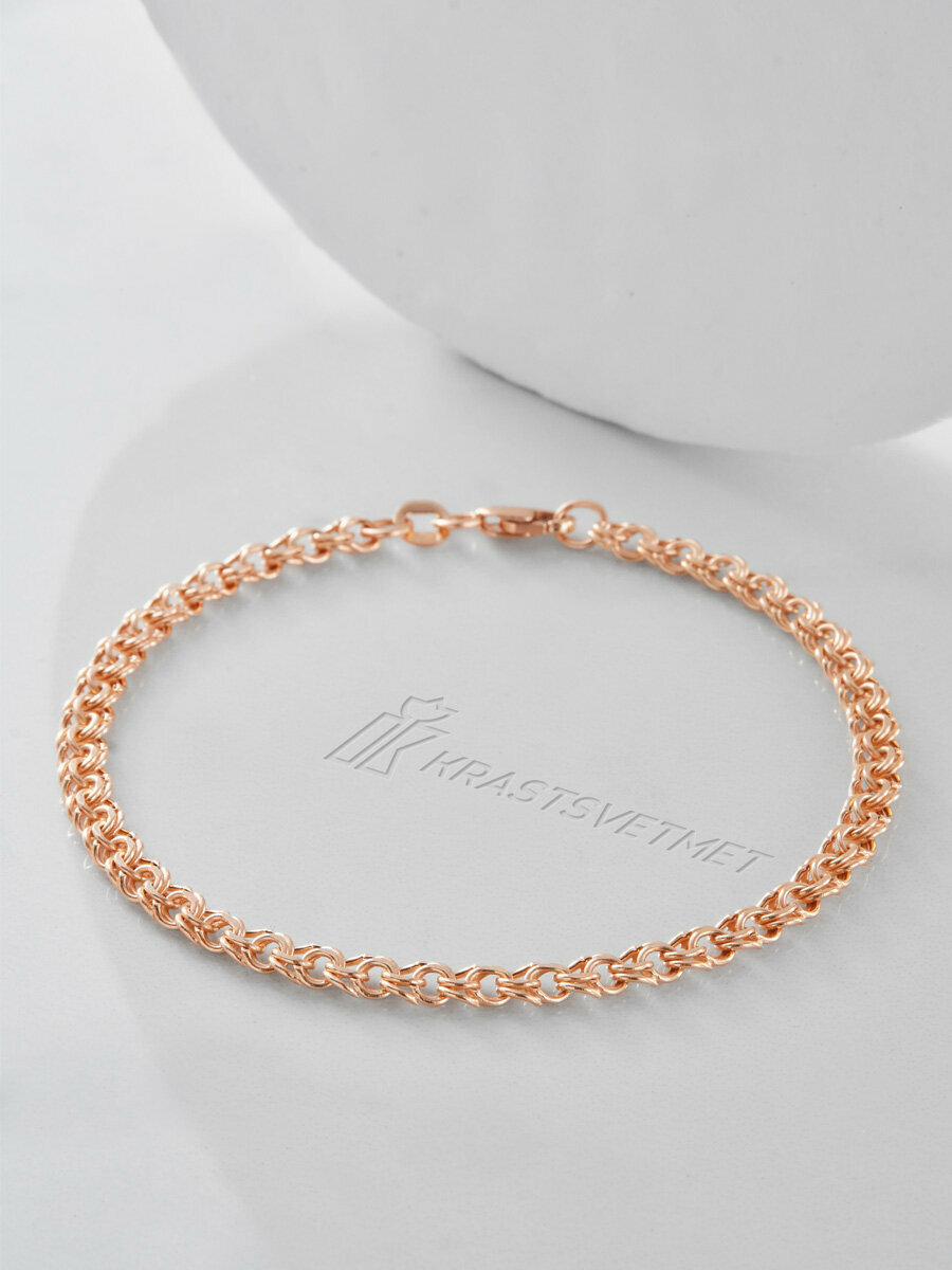 Браслет-цепочка, красное золото, 585 проба