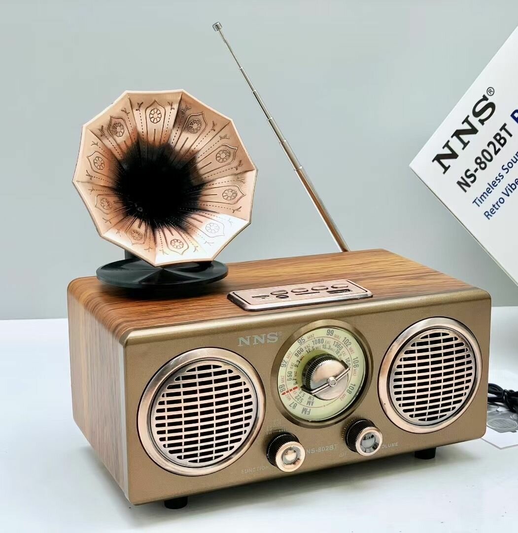 Портативный Ретро Радиоприемник NNS NS-802BT, FM, MW, SW, Bluetooth, MP3, от Сети и Аккумулятора