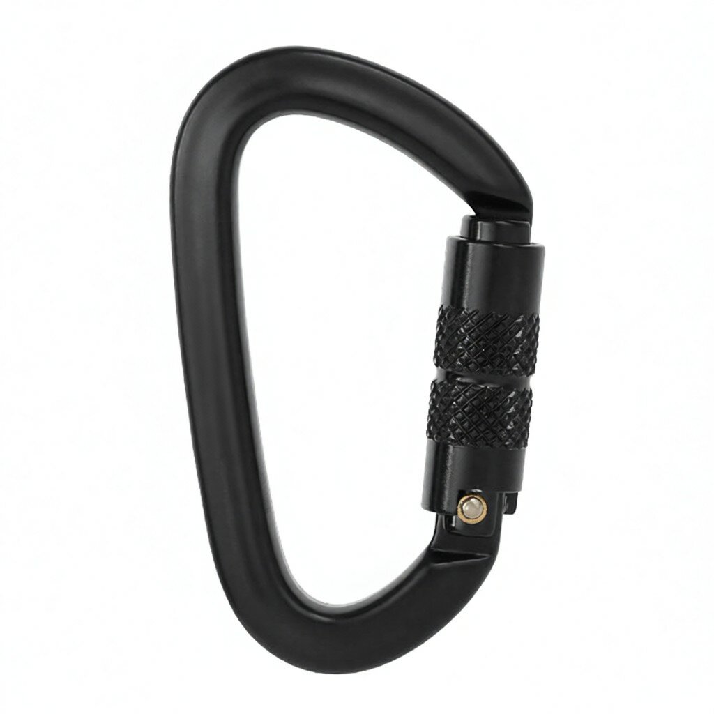 Карабин с поворотным замком Twist Locking Gate 10KN/16KN, сертифицированный, автозамок, для, D-кольцо, пряжка, альпинизм, каньонинг, гамак, блокирующий клепок, цвет: красный/синий/черный, материал: авиационный алюминий 7075, размер ворот: 2.3 см/0.9