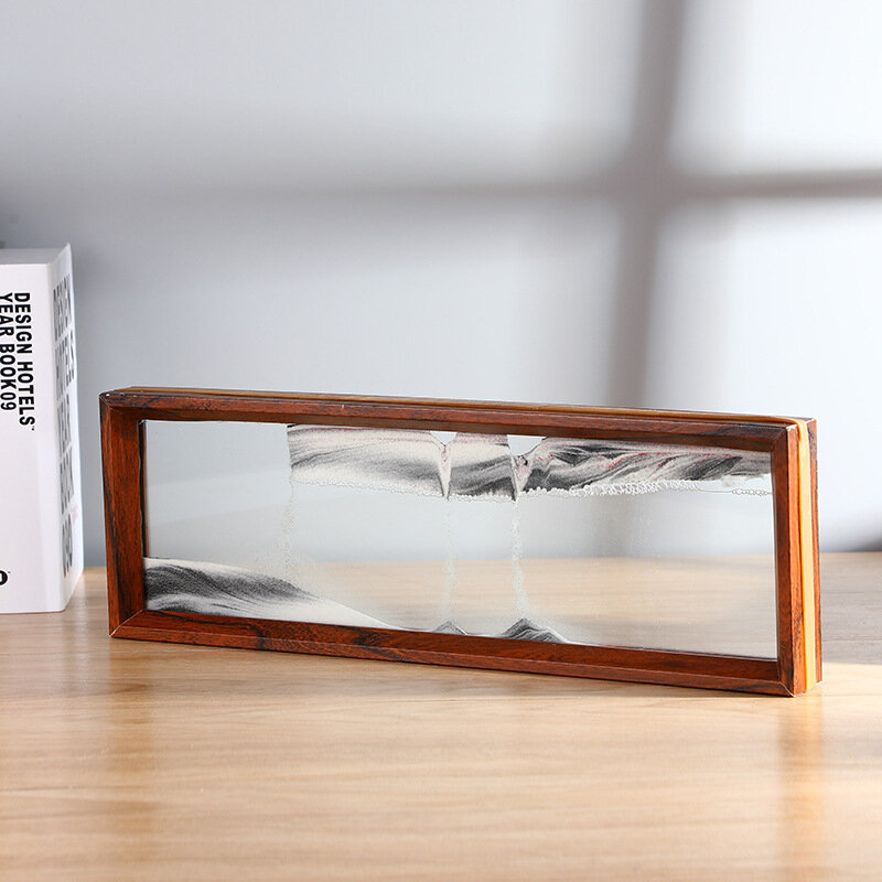 Креативный светлый роскошный 3D-арт с текучим песком для украшения гостиной, входа, домашнего декора, офисного стола, снятия стресса, стеклянный песочные часы