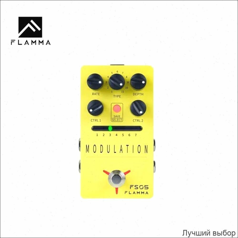 FLAMMA FS05 Мультимодуляционная педаль Стереоэффекты 7 слотов для хранения 11 модуляционных эффектов True Bypass