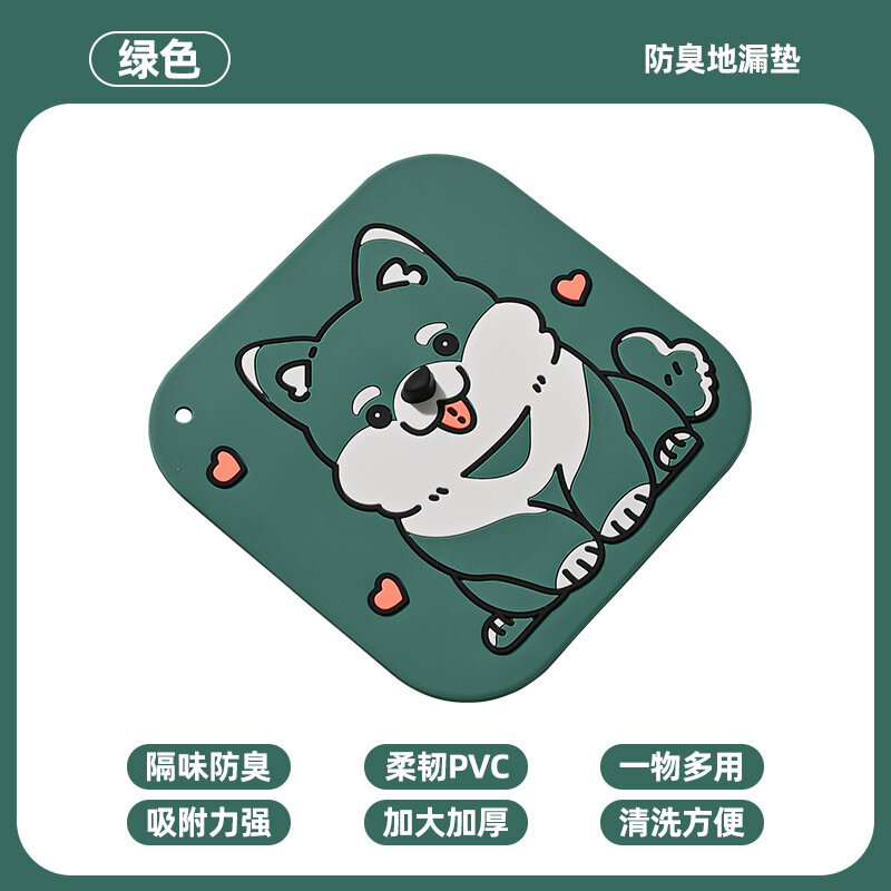 Прямоугольная крышка для сливного отверстия в ванной, защита от запаха, защита от насекомых, кухня, ванная, туалет, милый мультяшный силиконовый стикер для сливного отверстия