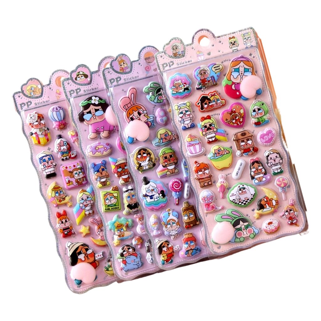 4 листа Мультфильм Плакса ПВХ Наклейка Мультфильм Детская Наклейка для Бутылки с Водой Блокнот Журнал Планировщик Альбом Для Скрапбукинга