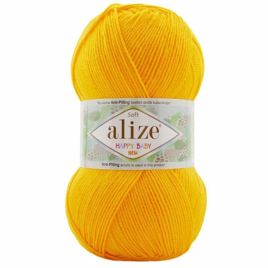 Пряжа Alize HAPPY BABY NEW 216 желтый (5 мотков)