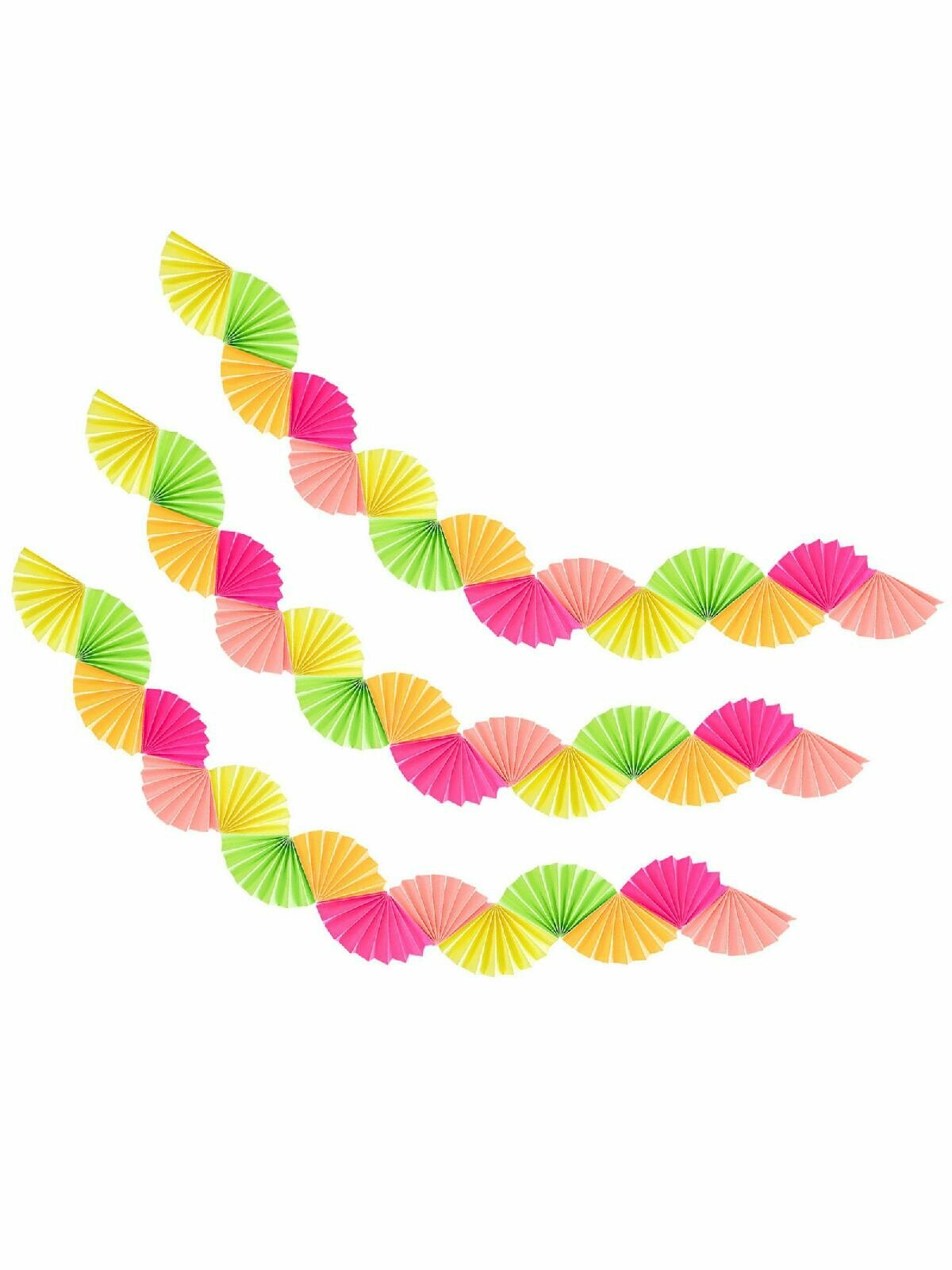 3шт красочных флажков для вечеринки по случаю Дня рождения Стильные баннеры в форме бумажных вееров