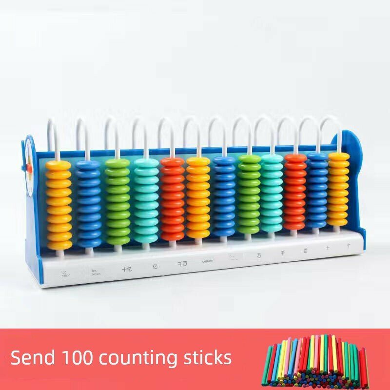 12-рядная счетная рамка с 100 бусинами, синий математический инструмент для раннего обучения