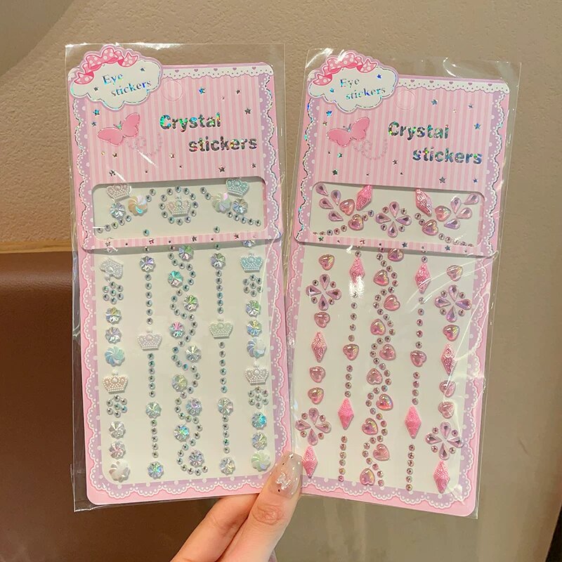 Детские наклейки с алмазами для лица, наклейки для сценического макияжа для девочек, наклейки для рисования на лице для