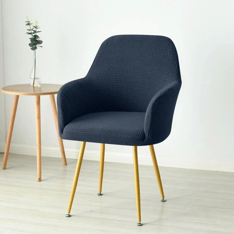 WANERQU Флисовые чехлы на стулья 1/2/4/6 шт. 1pc Chair cover, Темно-синий, N16