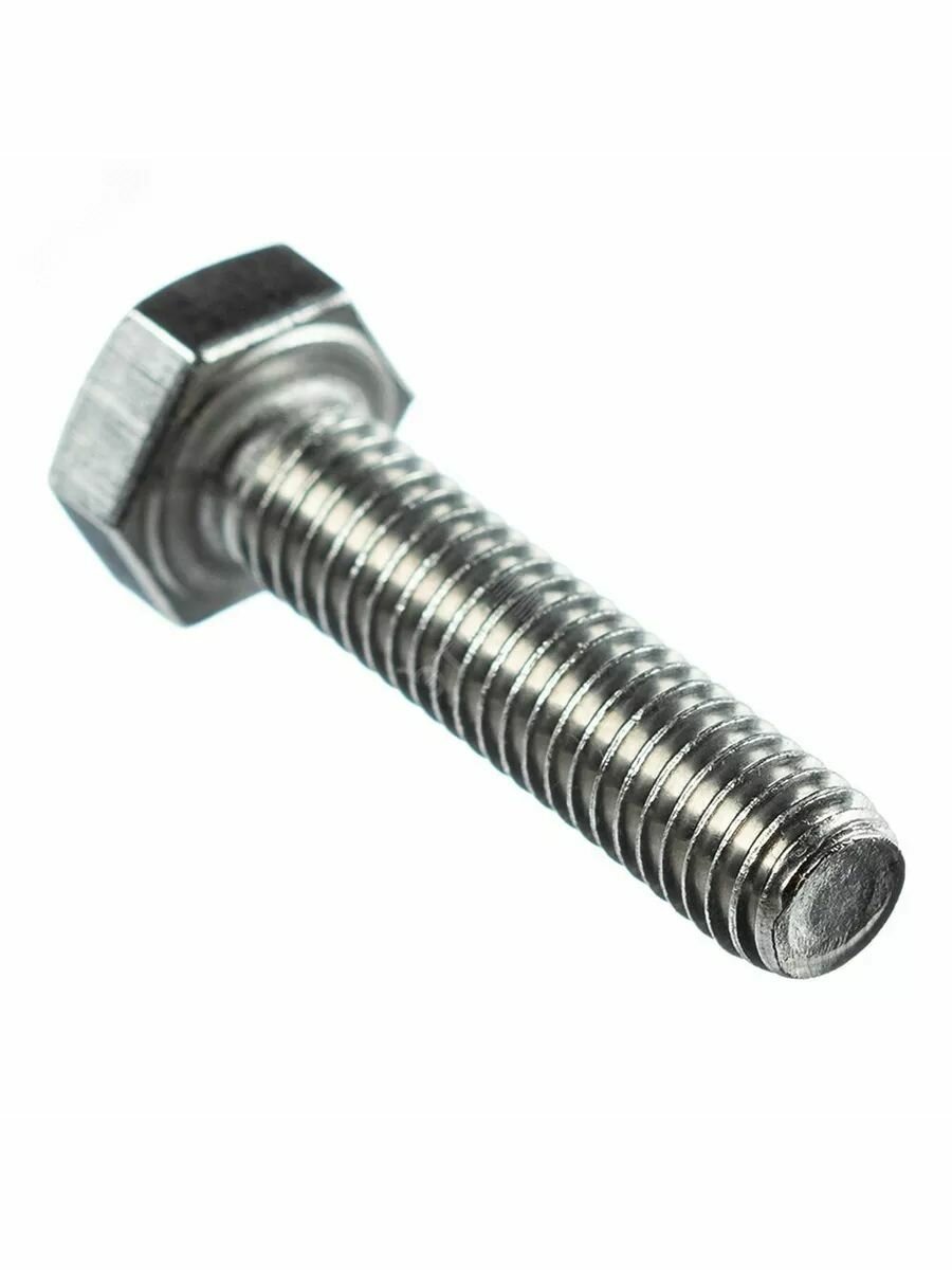 Болт DIN 933 М10х50 полная резьба шестигранная голова класс прочности 5.8 покрытие цинк DIN933-М10х50 Крепдил