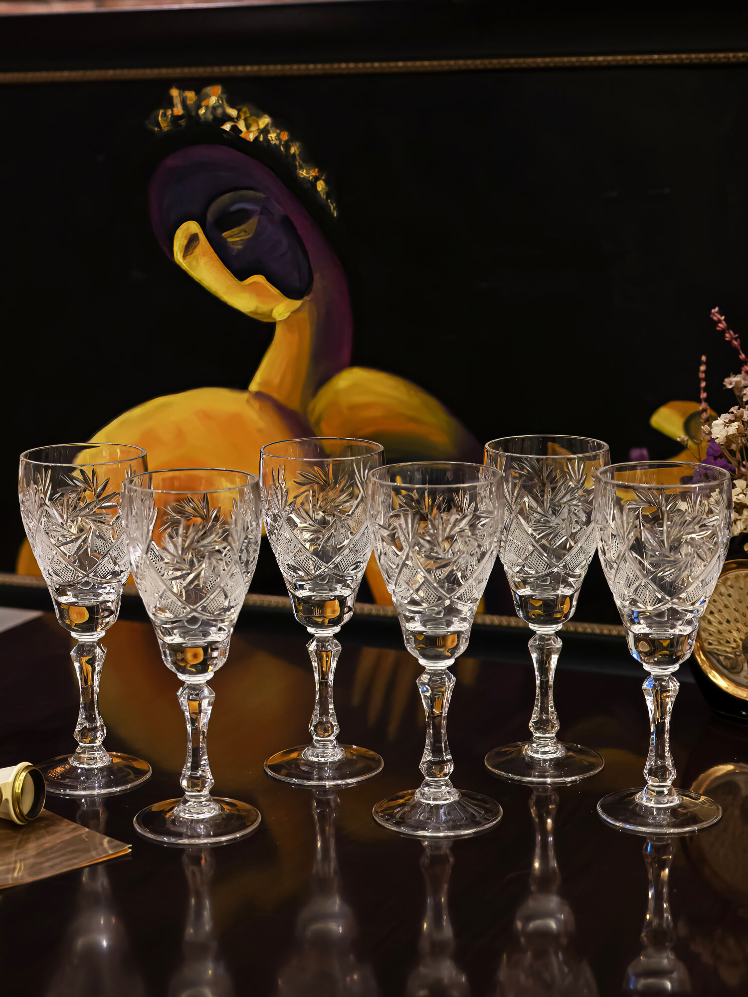 Хрустальные бокалы для вина, шампанского 200 мл. набор 6 шт. Неман 1000/1, 6997/200гр