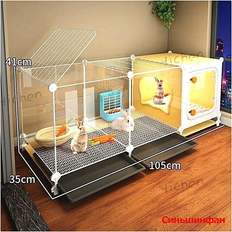 Клетка для кролика 105*35*41, грызунов, морской свинки, большая, две двери, Туалет разделен на две зоны