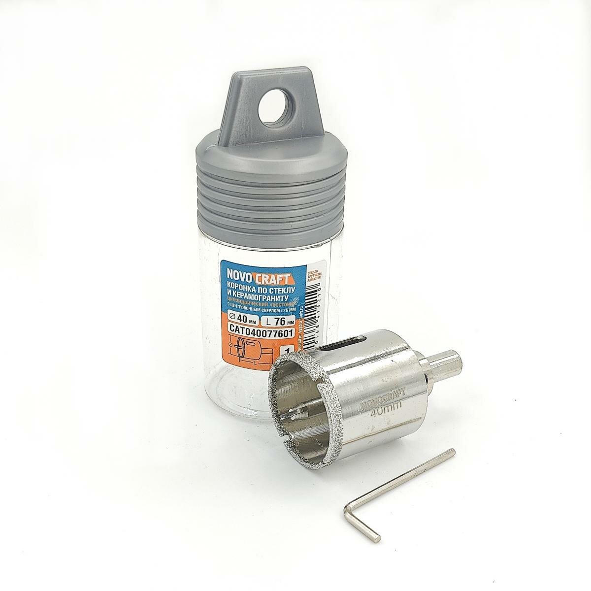 Коронка по керамoгрaниту d=40 мм Novocraft с центрирующим сверлом, уп. 1 шт.