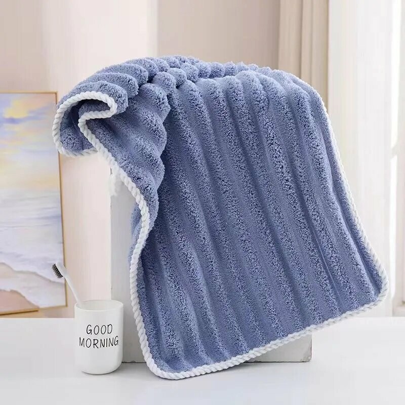 Полотенце для лица, рук Полотенце для лица из чистого хлопка, впитывающее, для мытья лица, для взрослых, бытовое, Вата, 35x75 см, голубой, 1 шт.