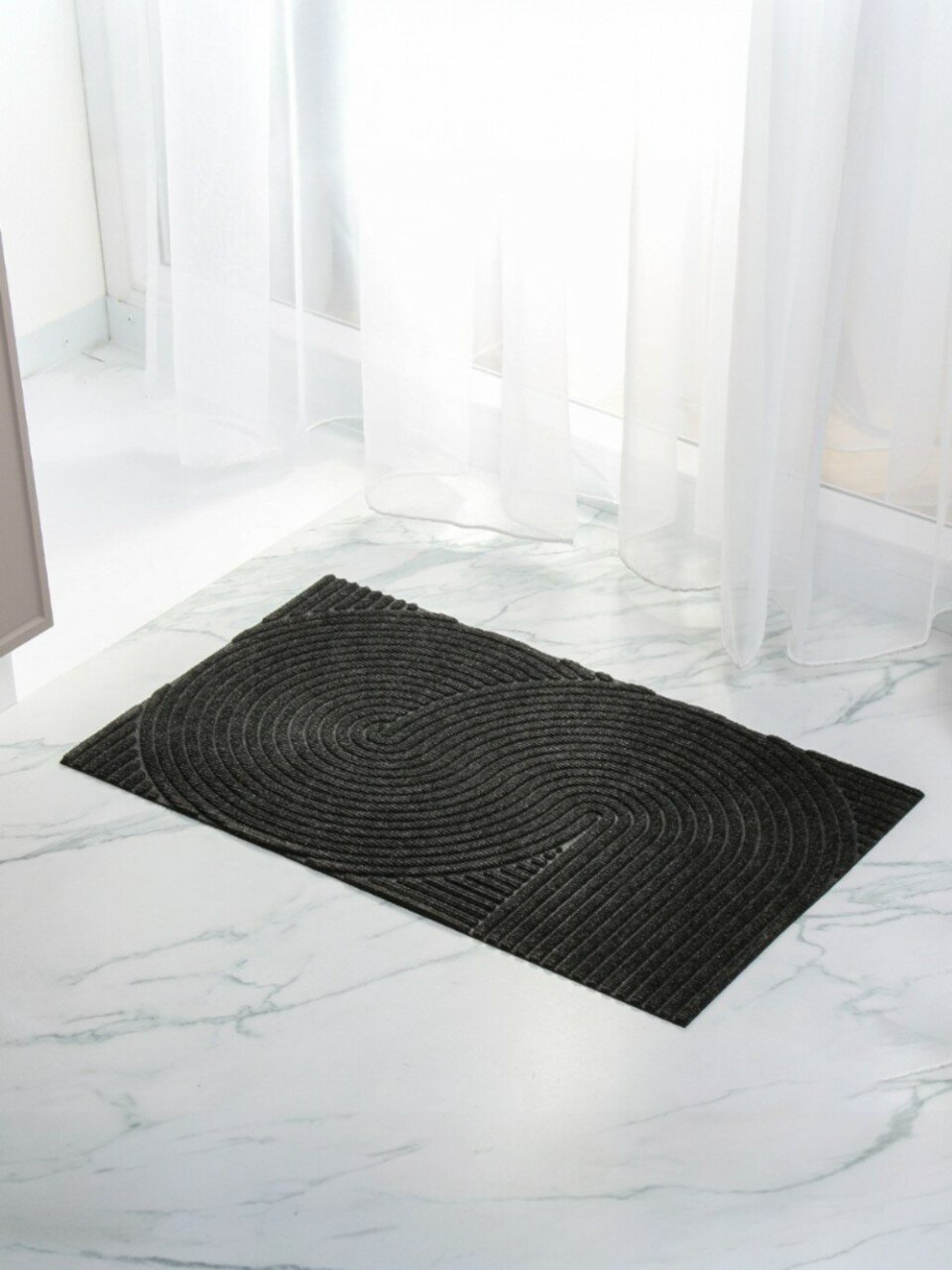 Коврик грязезащитный влаговпитывающий Blabar Dzen 45х75 см, серый придверный мат на резиновой основе в прихожую