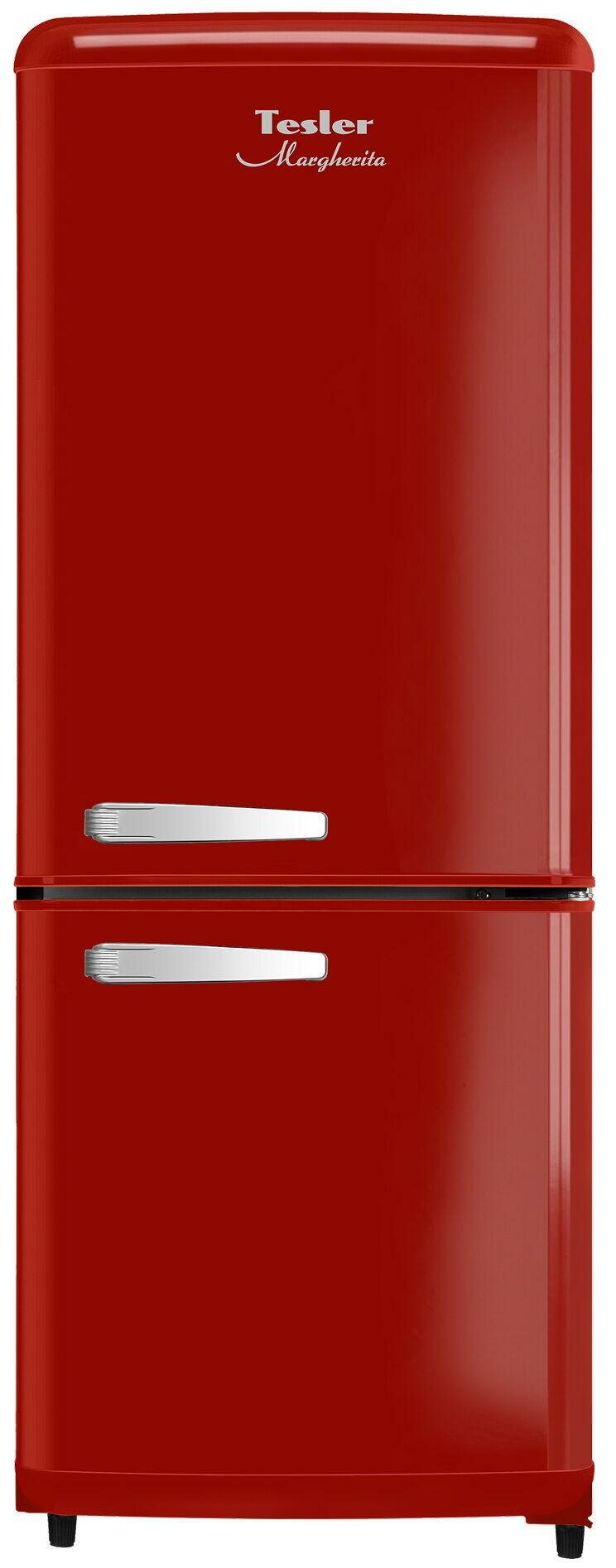 Холодильник TESLER RB-107 REDBERRY красный ретро, нижняя морозилка, 120,4х45,5х48,7 см