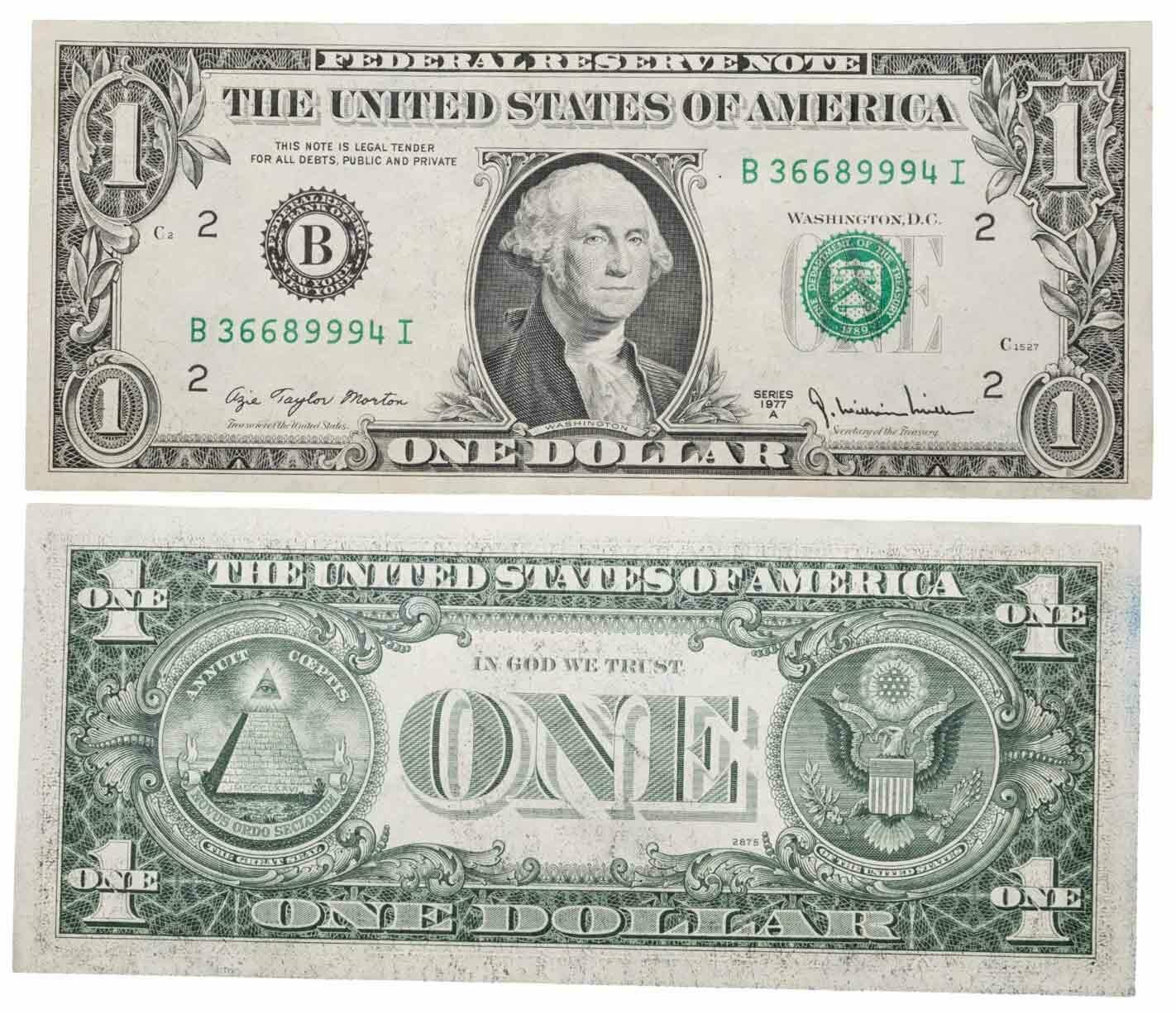 США 1 доллар 1977А год Pick 462b B-Нью Йорк