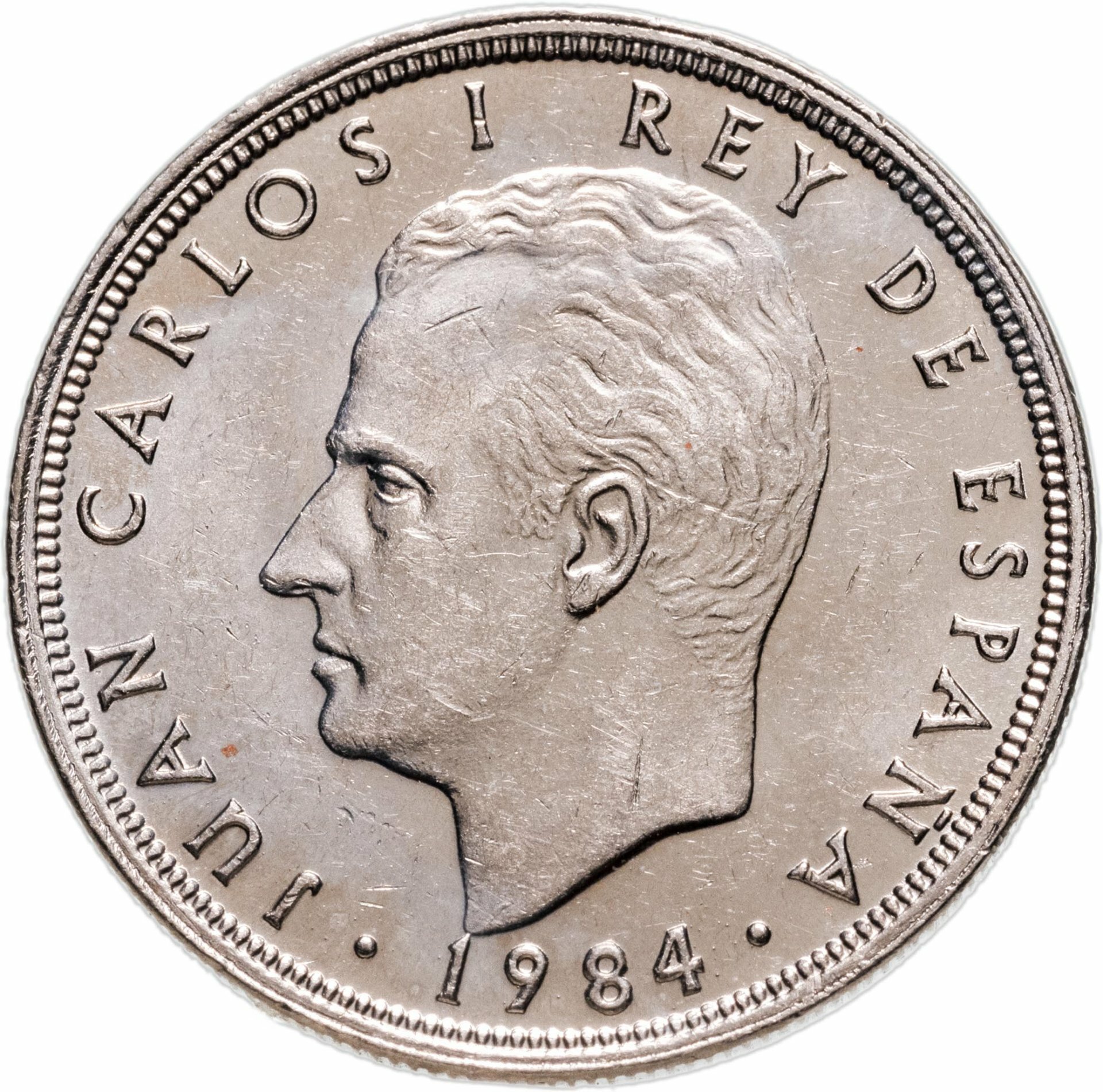 Испания 5 песет pesetas 1984, Мельхиор медь-никель, в сохранности UNC