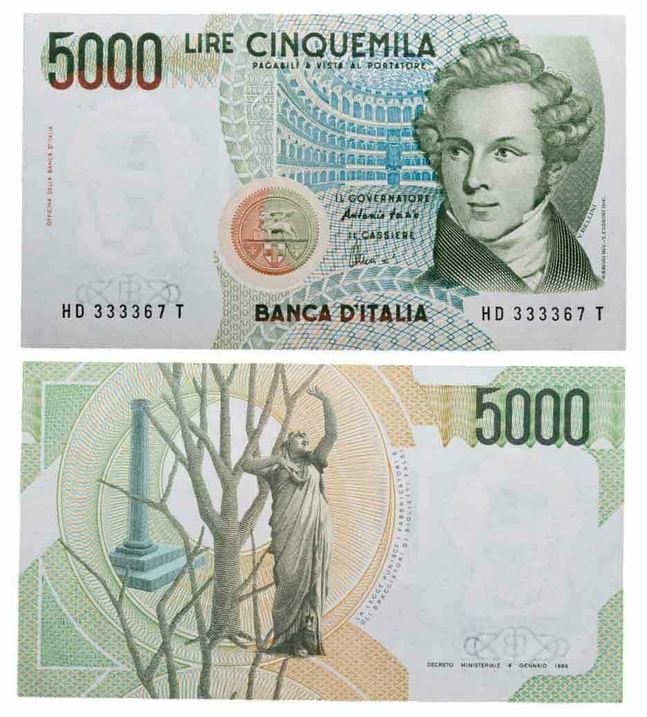 Италия 5000 лир 1985 Pick 111c