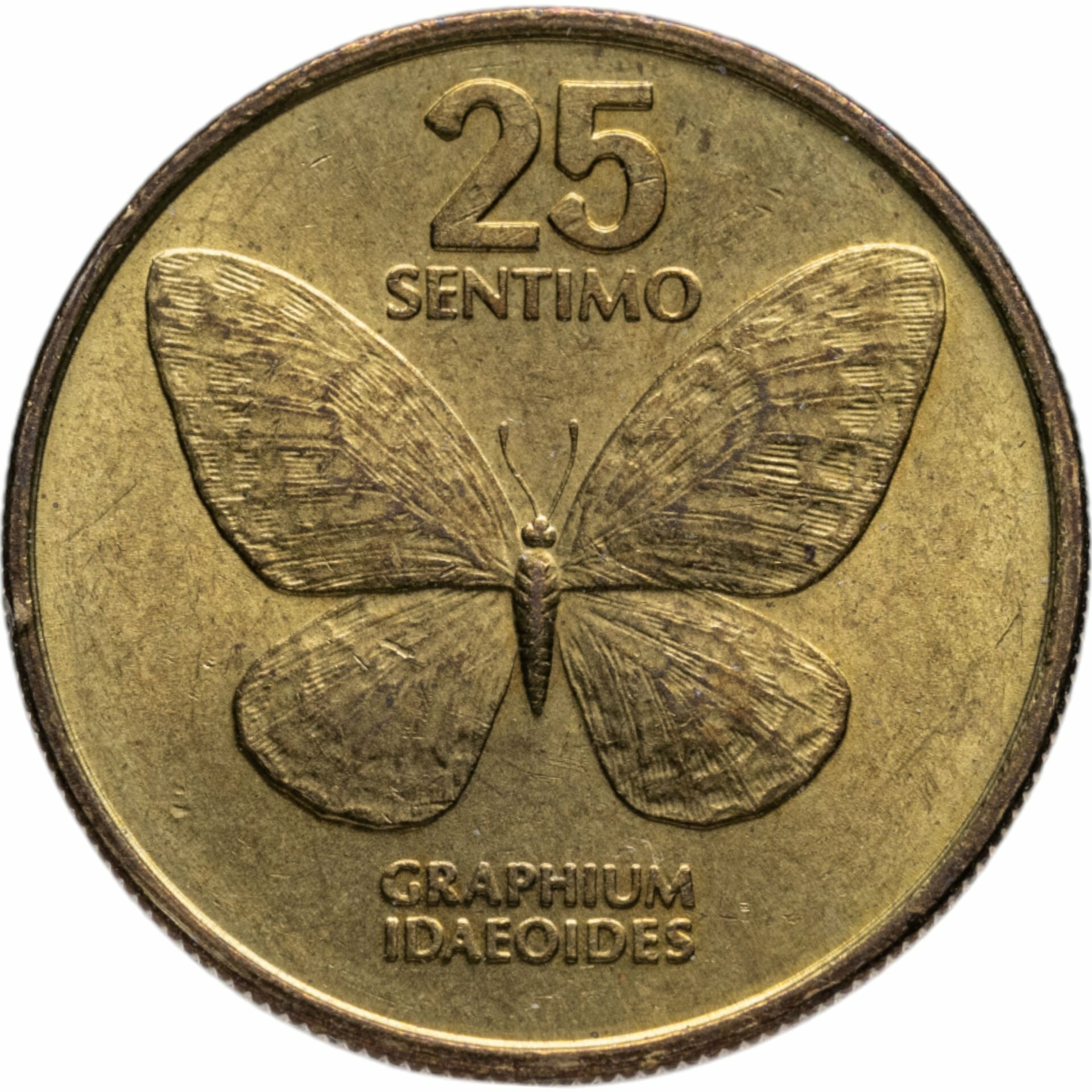 Филиппины 25 сентимо centimos 1983, Латунь, в сохранности AU-UNC