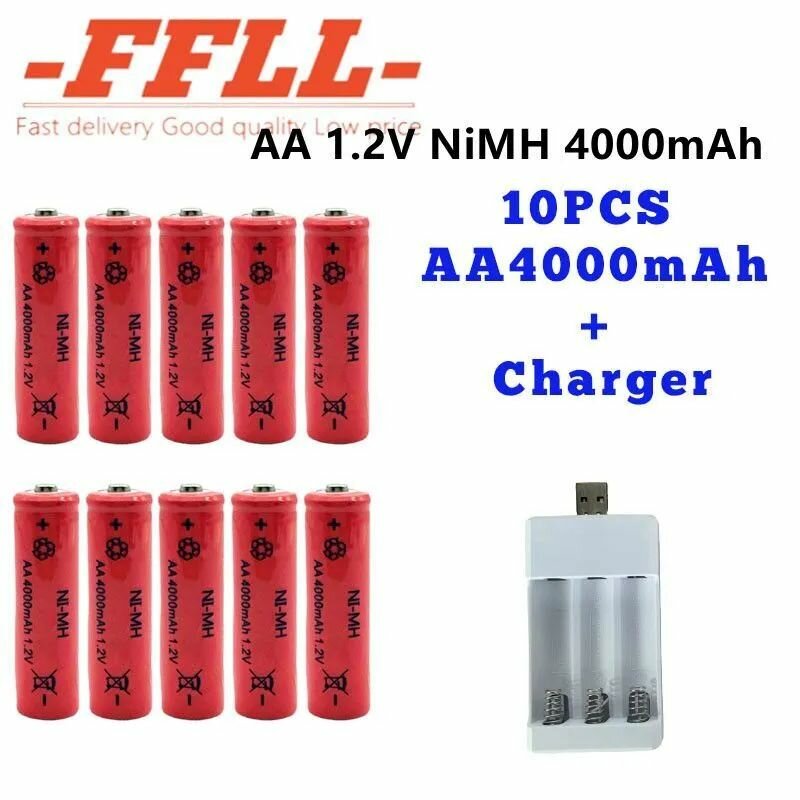10шт 1.5V AA 4000 mAh Зарядный аккумулятор NI - MH Запасные части для игрушек и часов