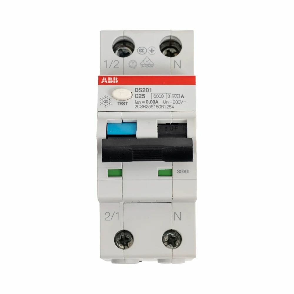 Автоматический выключатель дифференциального тока ABB DS201 C25 A30 2CSR255180R1254