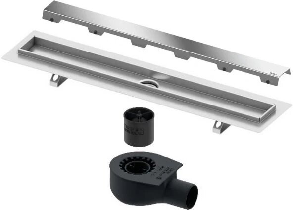 Душевой трап (лоток) Tece TECEdrainline steel II 601000 + 650000 + 660016 + 601082 94,3 см, с решеткой, щелевой, хром
