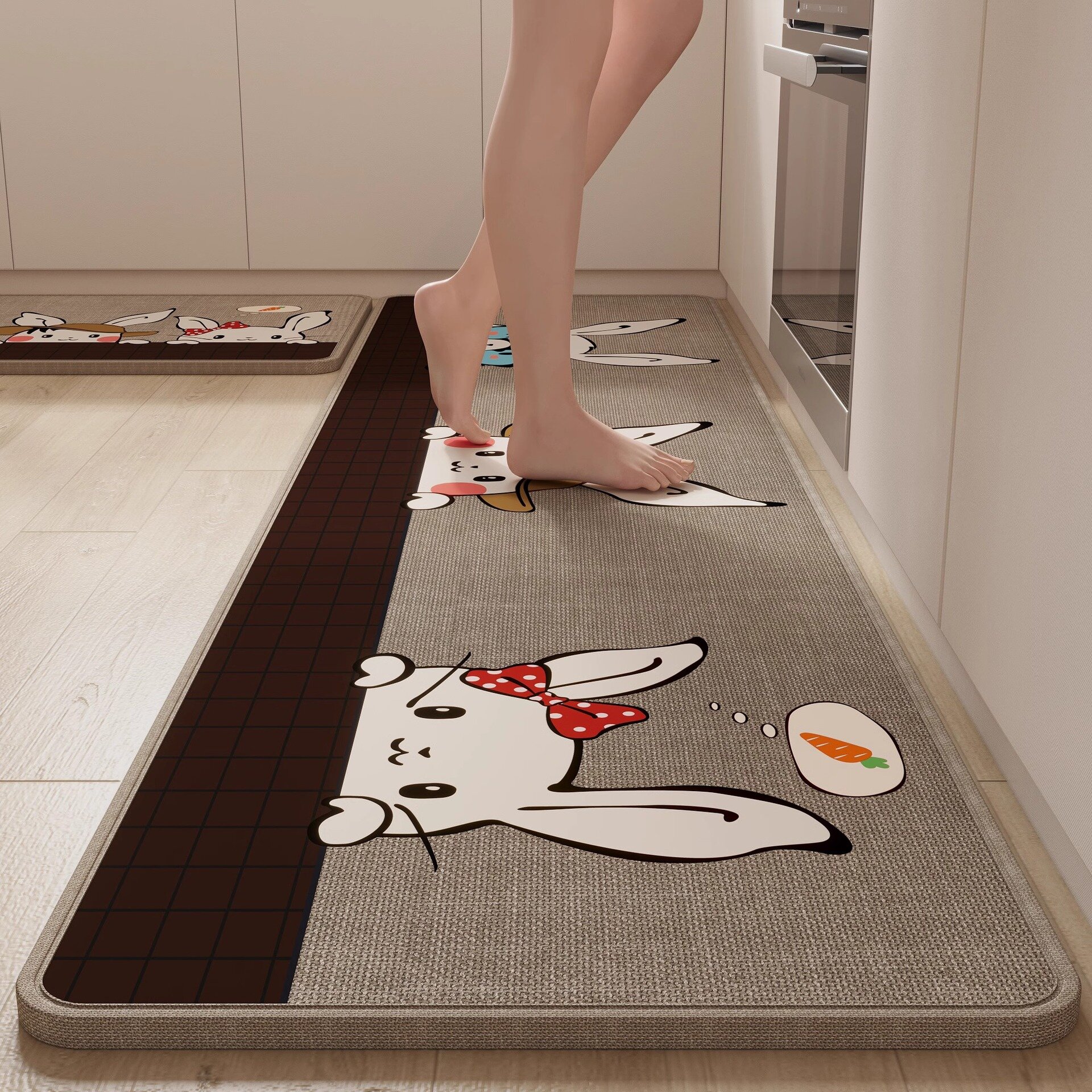 Кухонный коврик с плетеным узором, нескользящий, моющийся, без необходимости стирки, ковер для входной двери, водопоглощающий, утолщенный, грязеотталкивающий коврик для ног