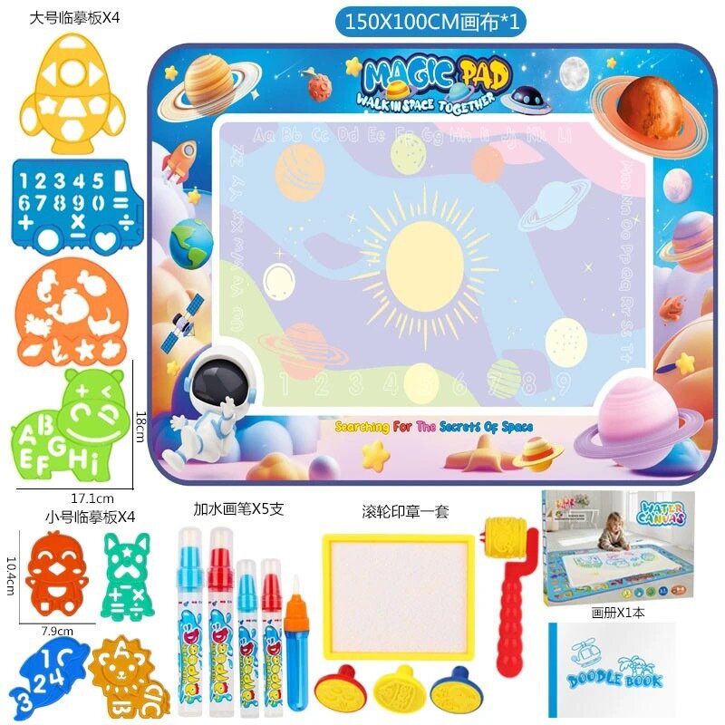 Сверхбольшой магический водный рисунок на холсте, магическое обучающее одеяло, детская игрушка, прозрачный водный рисунок, многоразовое одеяло для рисования водой