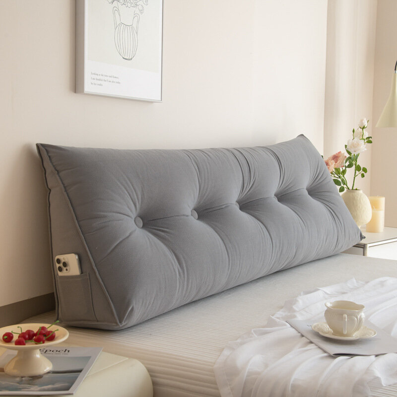 Кожаная бархатная подушка для изголовья, съемная, стираемая, мягкая подушка для поддержки поясницы, треугольная большая спинка для дивана, подушка для общежития