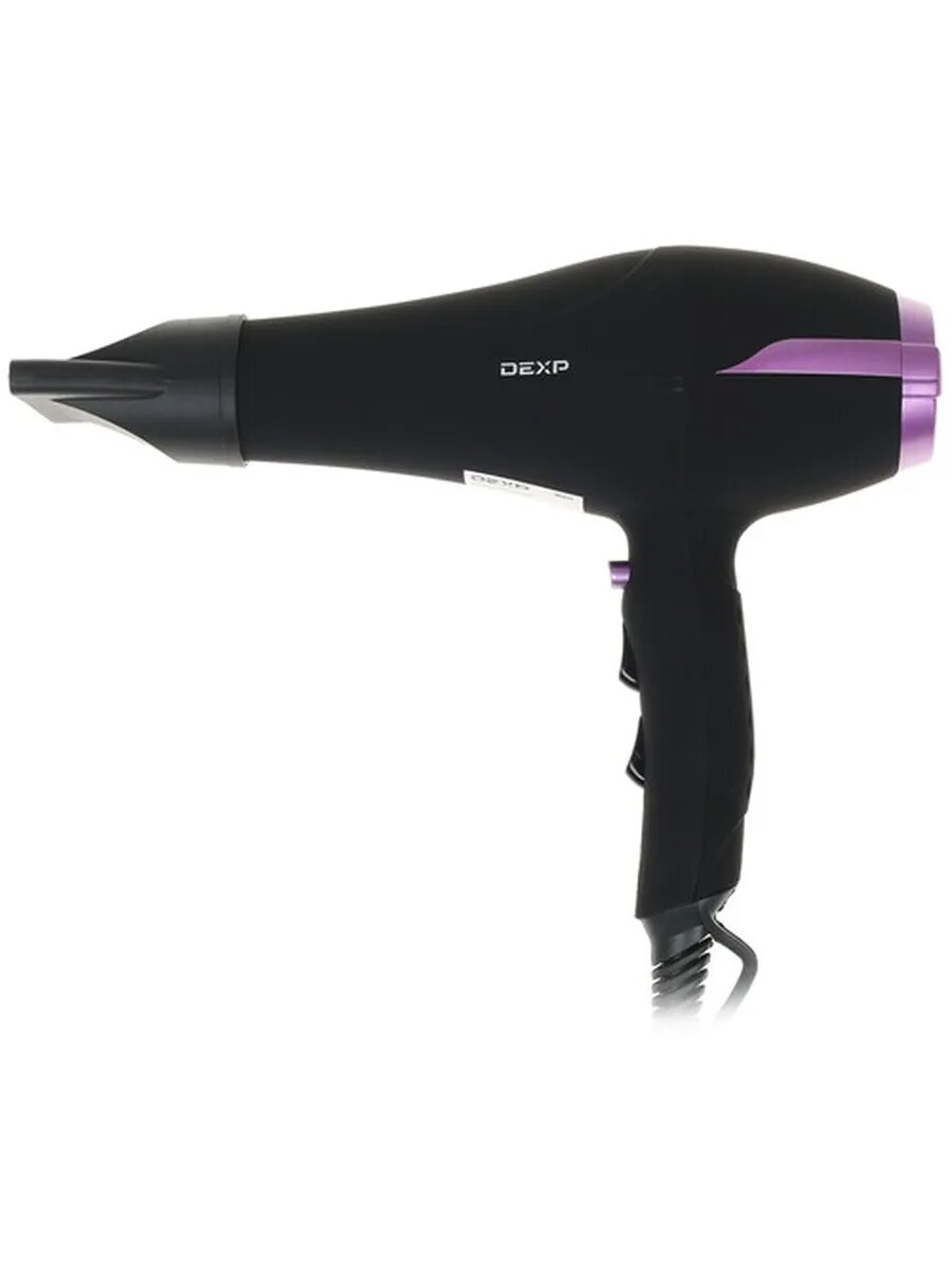 Фен DEXP HD-2000AC подача холодного воздуха, турмалиновая ионизация, черный/фиолетовый
