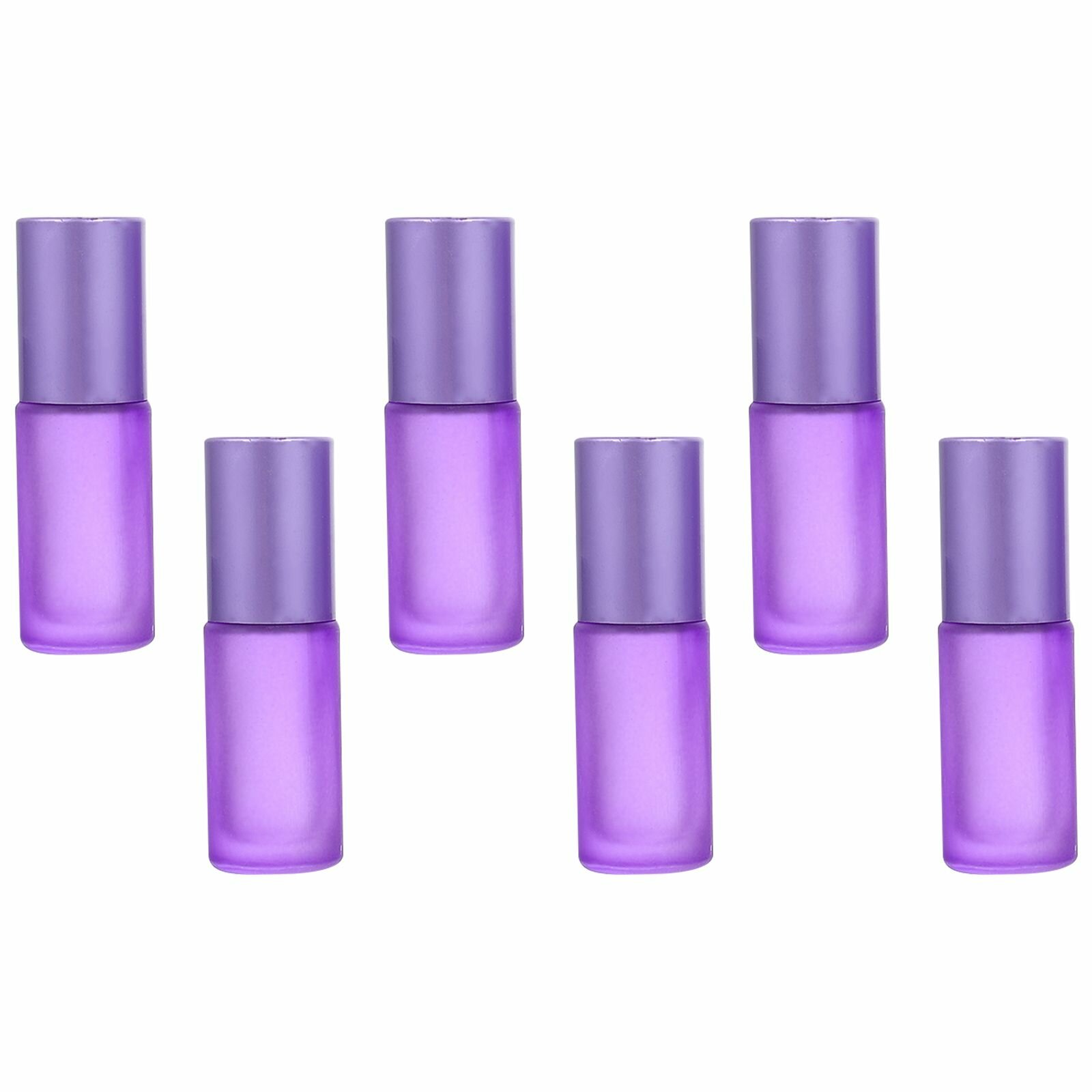 Набор фиолетовых стеклянных роликовых флаконов 5 мл для хранения жидкостей и духов, 18 штук