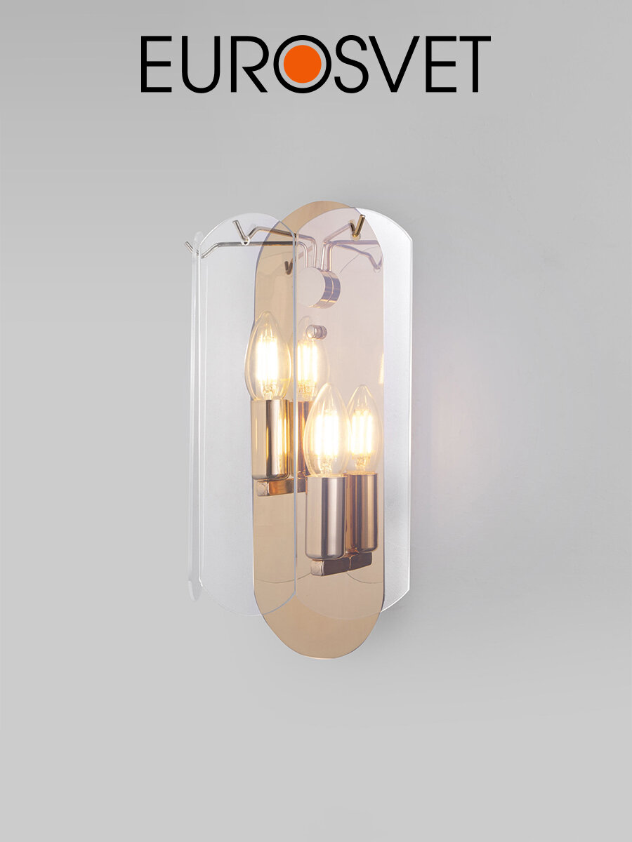 Бра / Настенный светильник Eurosvet Claire 60170/2, E14, 2*40 Вт, цвет золото