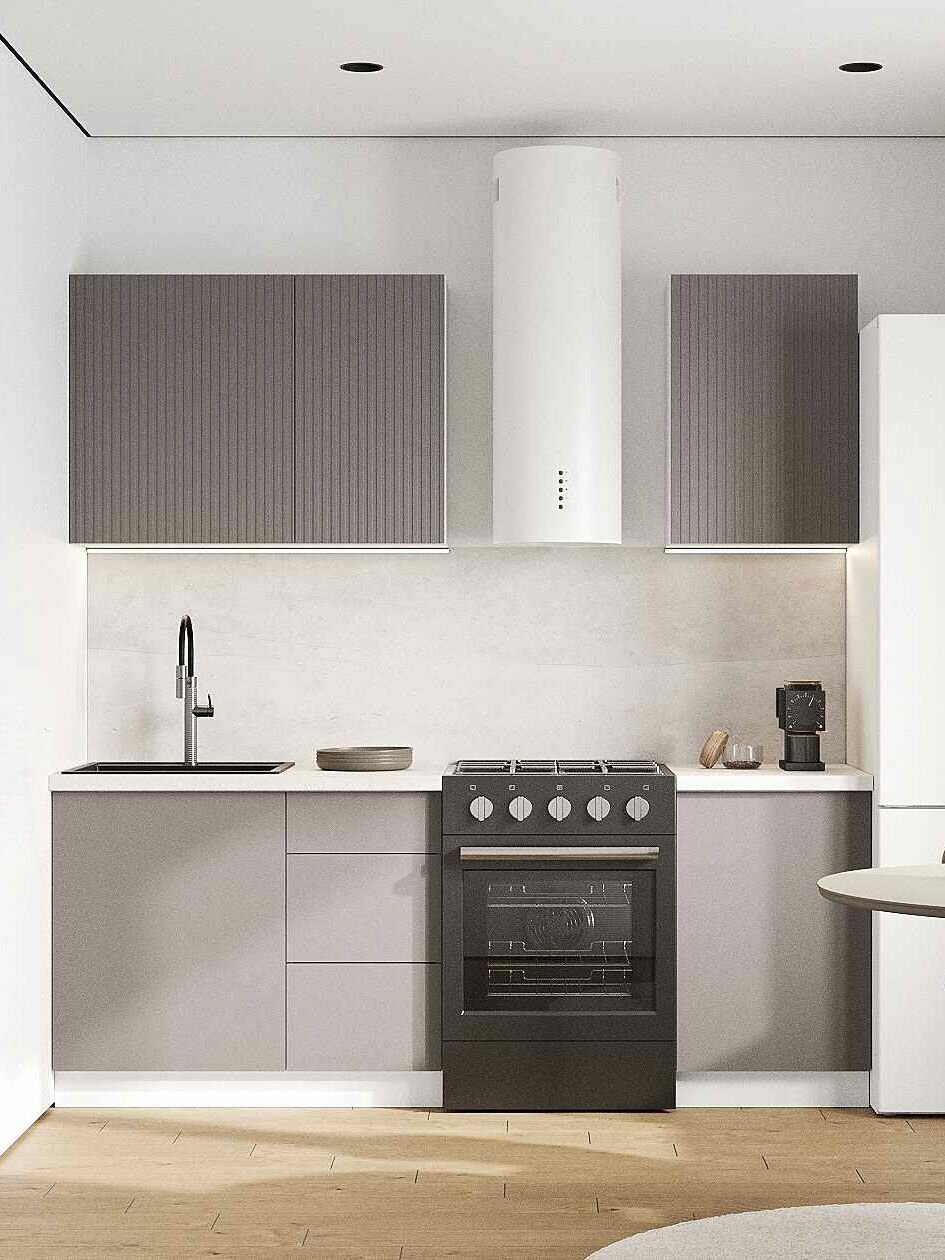 Кухонный гарнитур Комби 1.5 м, мебель для дома и кухни, Белый / Грей