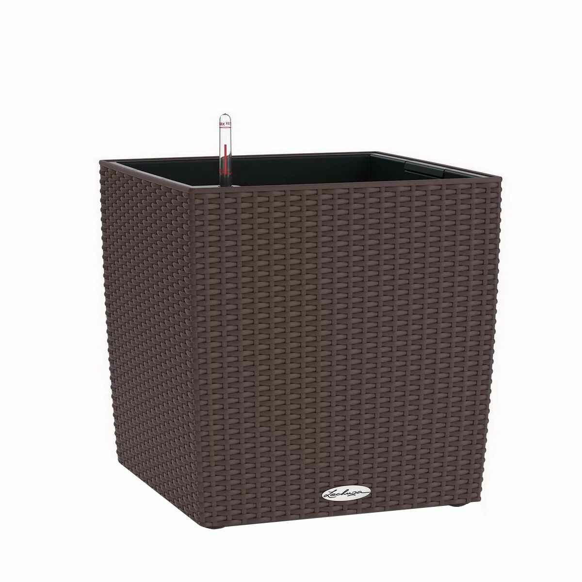 Кашпо Lechuza Cube Cottage 50 с автополивом, 49x49 H50, мокка, матовый/Горшок для цветов Лечуза 61 л