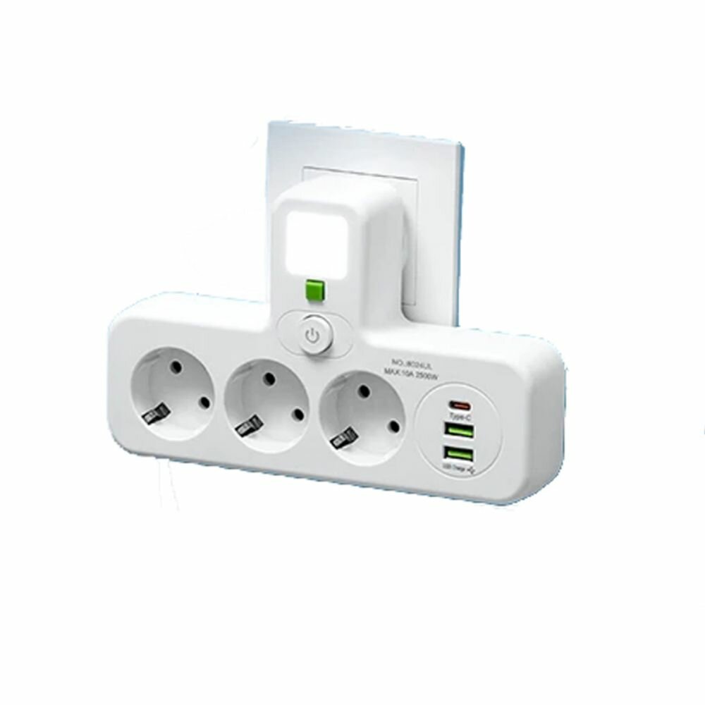 1 шт. сетевая панель с выключателем, вилка, независимый выключатель ночного освещения, 4 розетки переменного тока, подходит для дома и офиса.