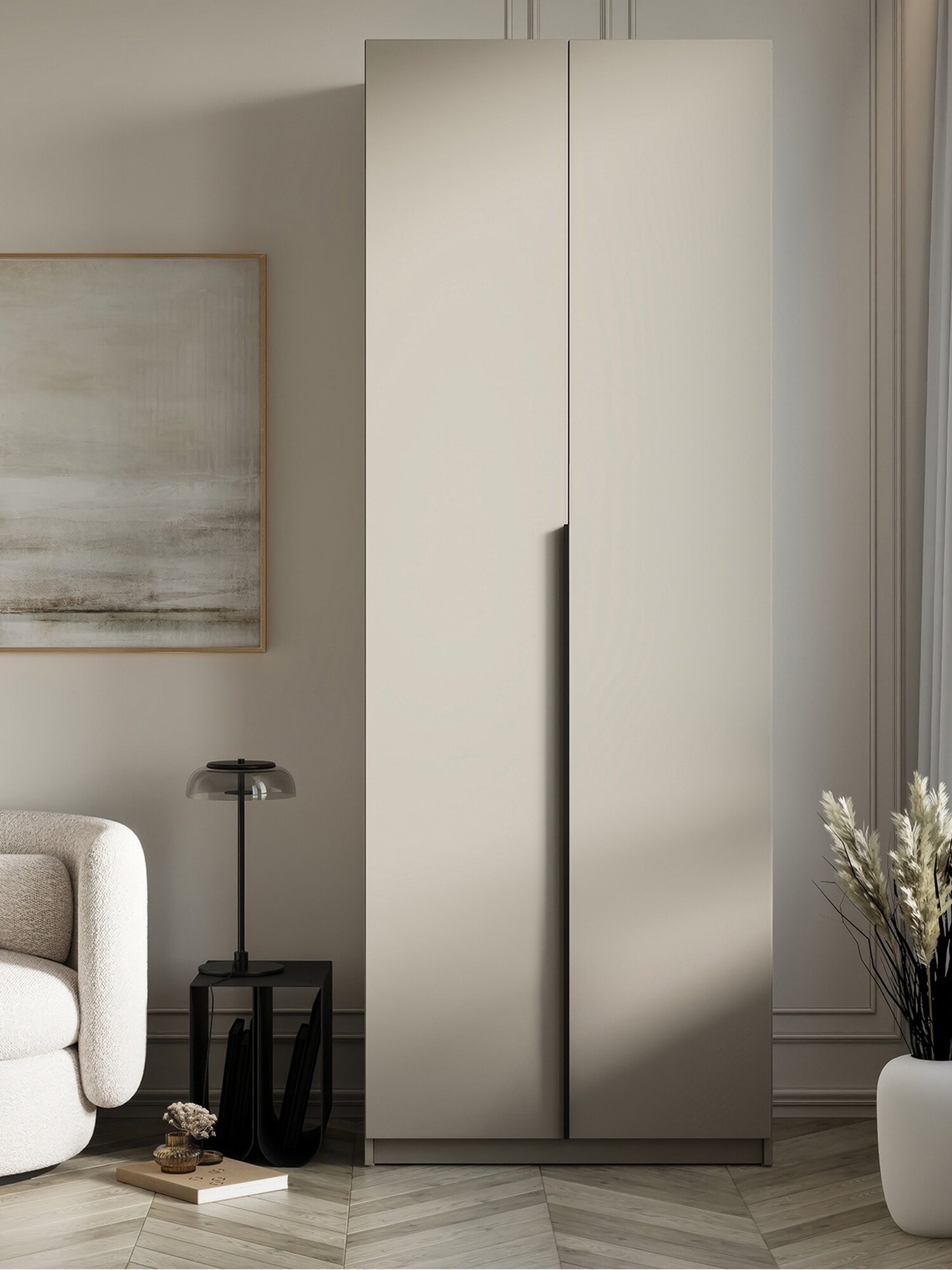 Шкаф Сима-Ленд "Бруно", ЛДСП, распашные двери, бежевый, 2 секции