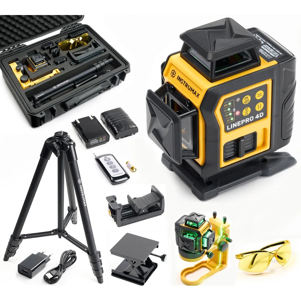 Профессиональный лазерный уровень INSTRUMAX LINEPRO 4D Expert SET IM0177